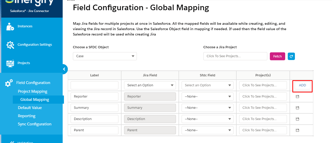 Global Mapping | Sinergify | Integrating Salesforce & Jira