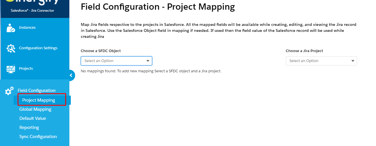 Project Mapping | Sinergify | Integrating Salesforce & Jira