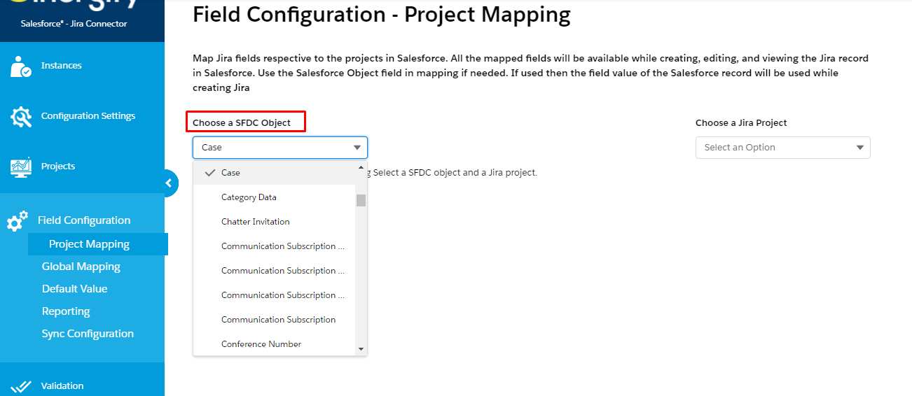 Project Mapping | Sinergify | Integrating Salesforce & Jira