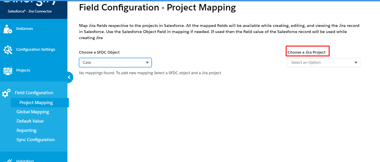 Project Mapping | Sinergify | Integrating Salesforce & Jira