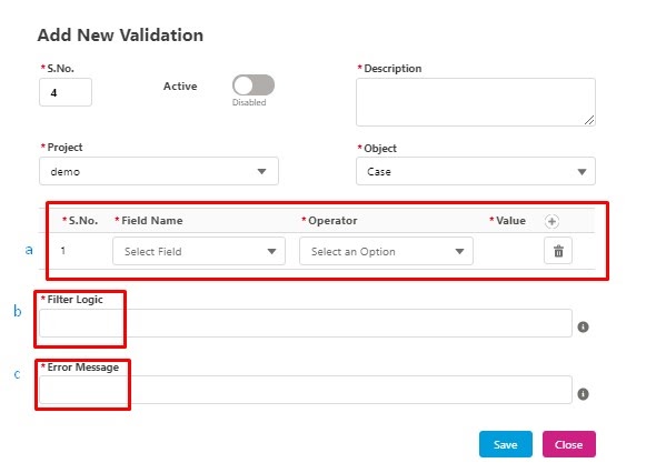 Validation Configuration