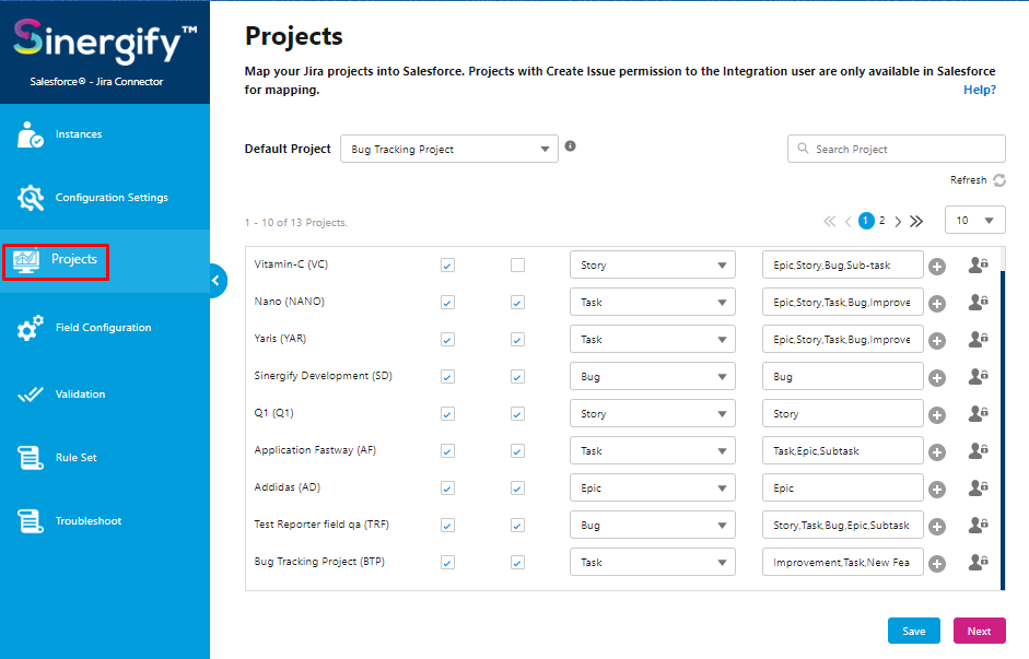 Projects Configuration| Sinergify